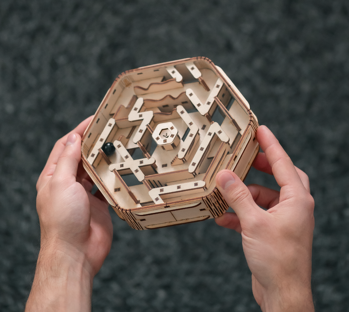 Intrism Icon - The hexagonal marble maze assembly kit