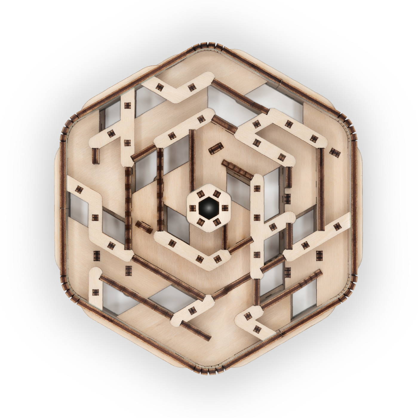 Intrism Icon - Hexagonal marble maze assembly kit