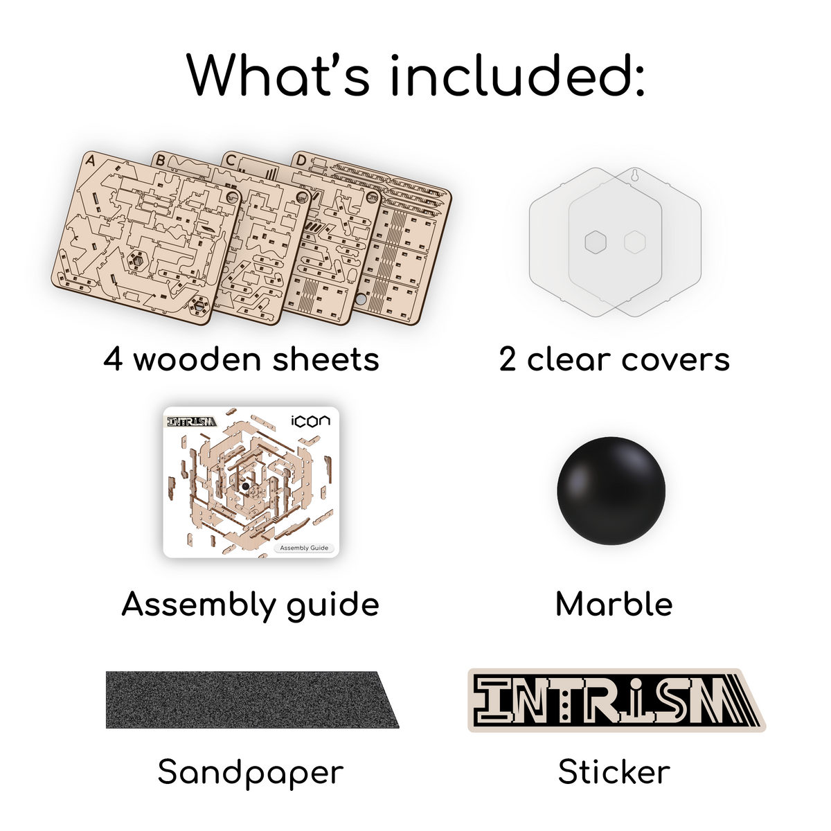 Intrism Icon - Hexagonal marble maze assembly kit